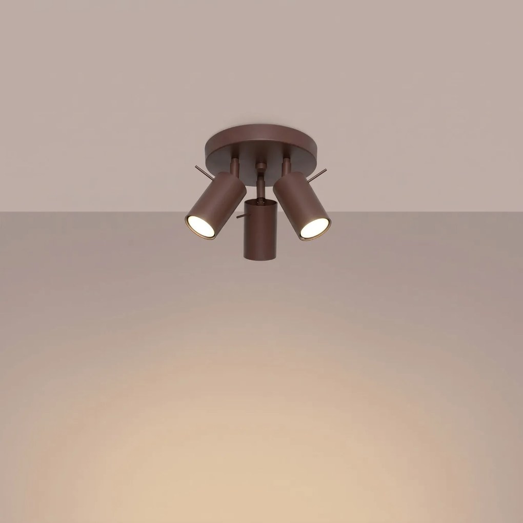 Sollux Lighting Stropní svítidlo RING 3P hnědé