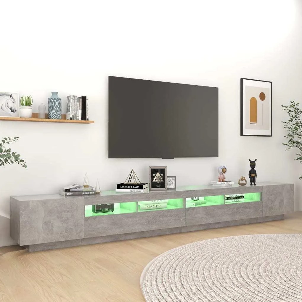 vidaXL TV skříňka s LED osvětlením 300x35x40 cm [3120178] Barva: šedá sonoma