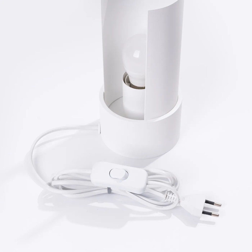 Stolní lampa Flash, 1x bílé kovové stínítko