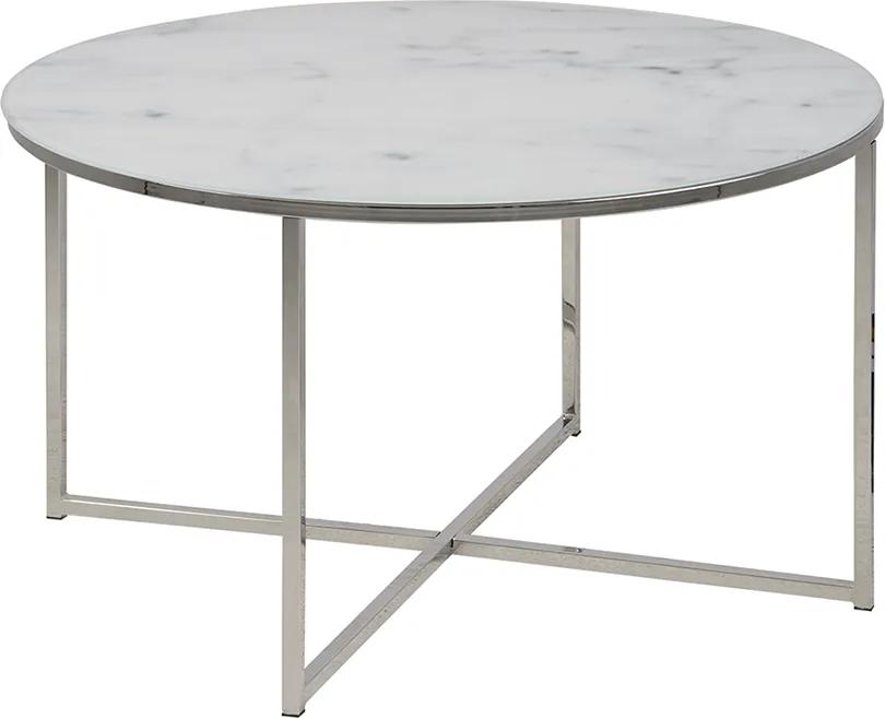 Design Scandinavia Konferenční stolek kulatý Alma, 80 cm, chrom