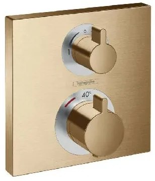 Hansgrohe Ecostat Square - Termostatická baterie pod omítku pro 2 spotřebiče, kartáčovaný bronz 15714140