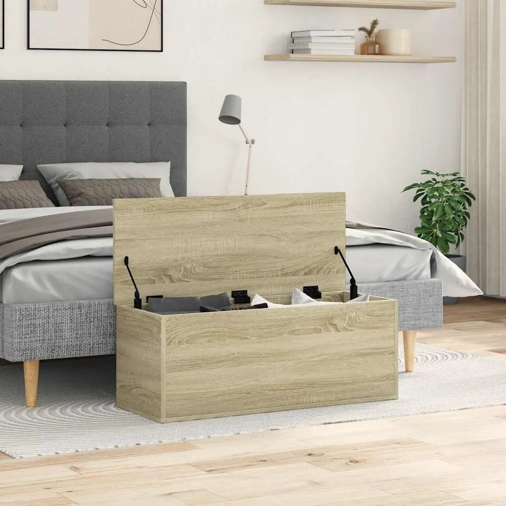 vidaXL Úložný box 90 x 35 x 35 cm kompozitní dřevo [840682] Barva: kouřový dub