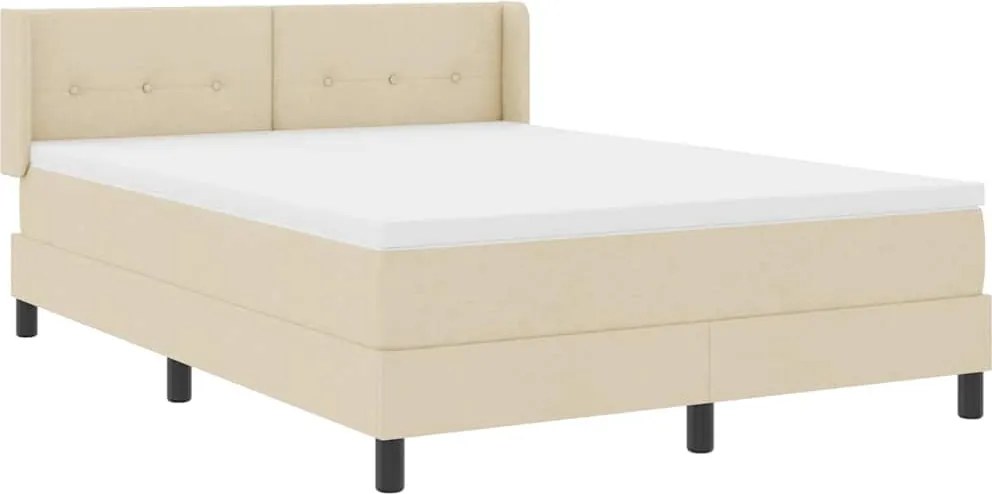 Postel s boxspringem s čelo Krémová 200 x 160 cm textil 3341116