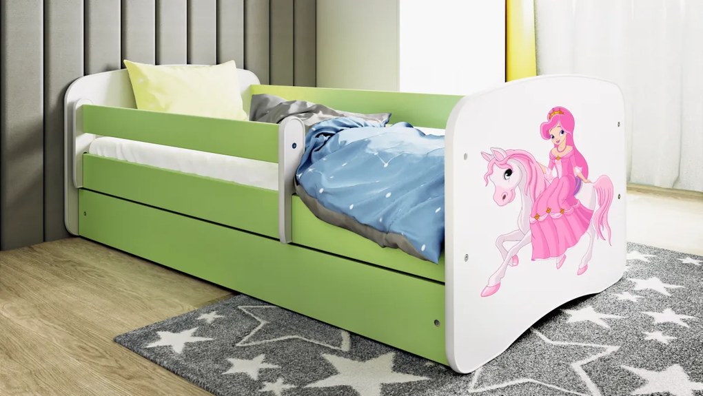 Dětská postel Babydreams princezna na koni zelená