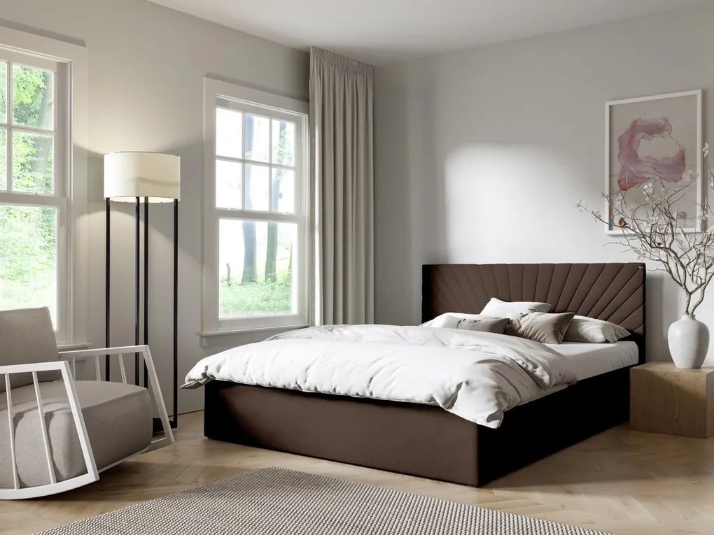 Eka Čalouněná postel AFRODITE 90x200 cm Barva látky Trinity: Světle zelená (Trinity 2321), Úložný prostor: Bez úložného prostoru