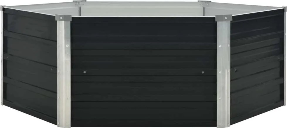 vidaXL Zahradní vyvýšený záhon 129 x 45 cm pozinkovaná ocel [45710] Barva: antracitová