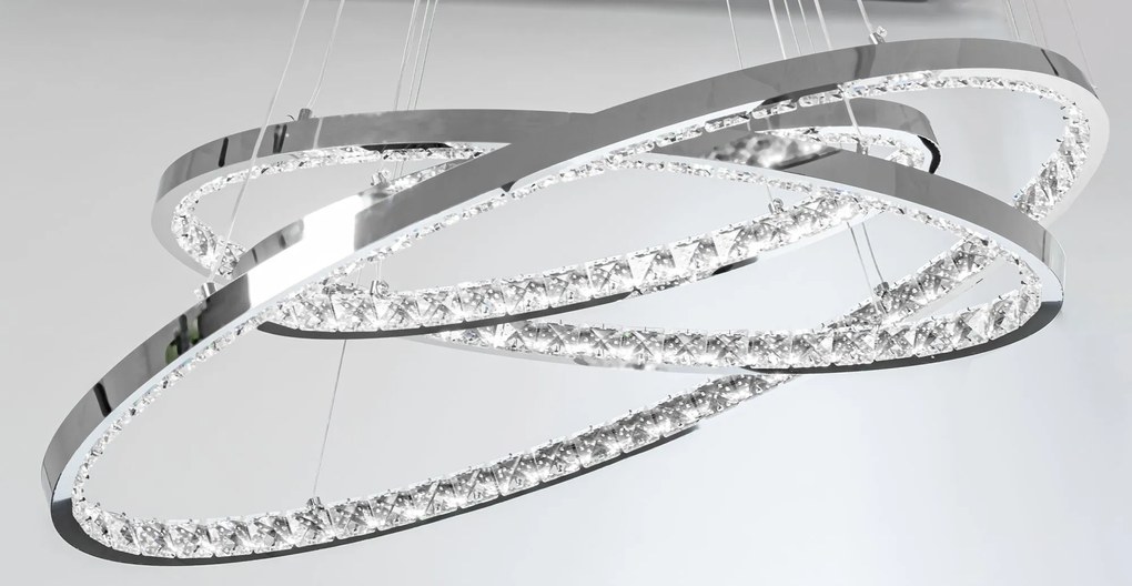 Toolight Toolight, LED křišťálové závěsné svítidlo APP772-3CP, chromová, OSW-05023