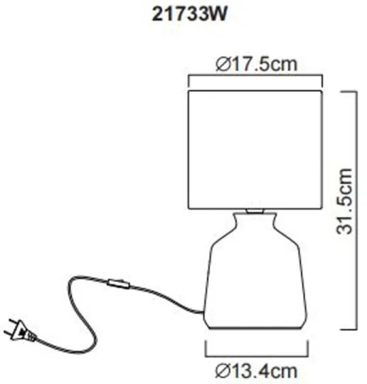 Globo 21733W - Stolní lampa RELA 1xE14/40W/230V