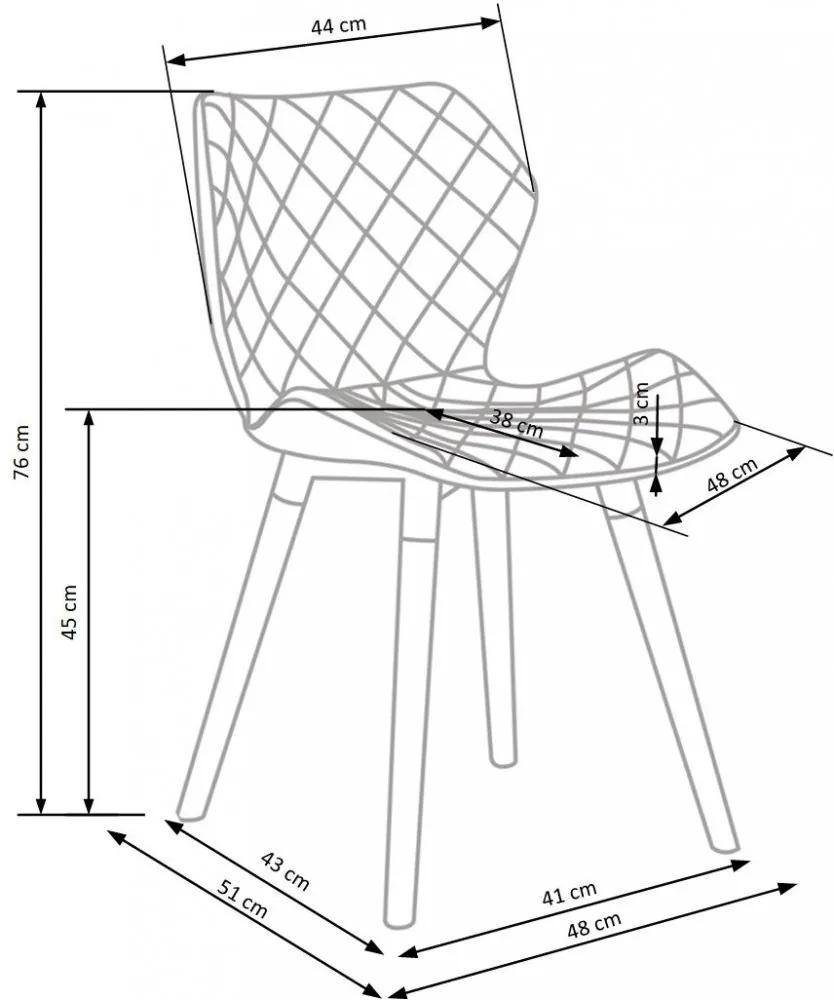Jídelní židle K277 Halmar Šedá