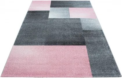 Ayyildiz koberce Kusový koberec Lucca 1810 pink Růžová, Šedá, Černá, Rozměr 80x150 cm