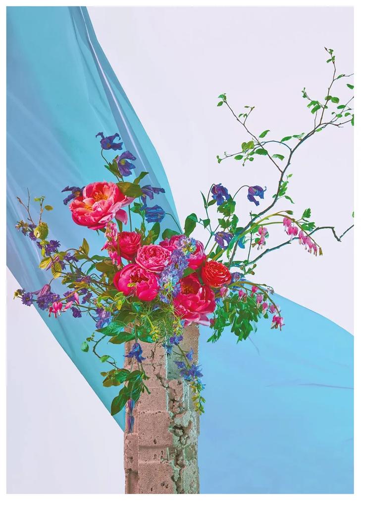 Paper Collective designové moderní obrazy Bloom 05 - Turquoise (70 x 100 cm)