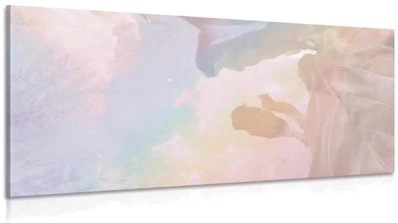 Obraz odraz pastelových listů - 120x60 cm