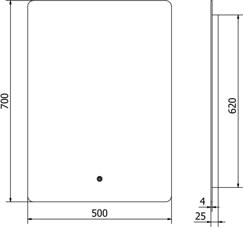Mexen Sun podsvícené koupelnové zrcadlo 50 x 70 cm, LED 6000K, anti-para - 9807-050-070-611-00