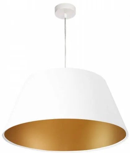 Timberlight Závěsné svítidlo Velký zvon, bílý + zlatý vnitřek