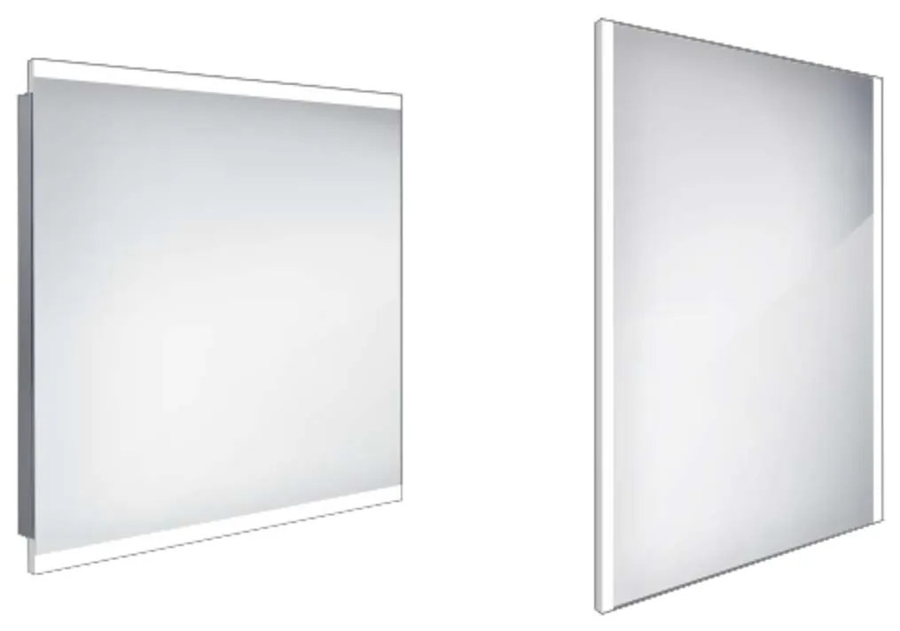 Nimco - Zrcadlo s LED osvětlením, 80x70 cm, hliník ZP 12003