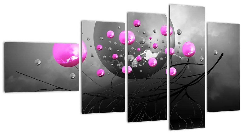 Obraz růžových koulí (110x60 cm), 40 dalších rozměrů