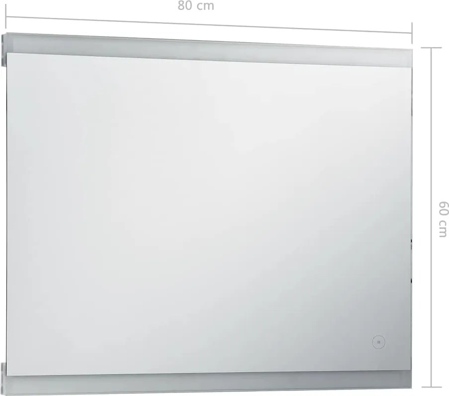 Koupelnové zrcadlo s LED světly a dotykovým senzorem 80 x 60 cm 144733