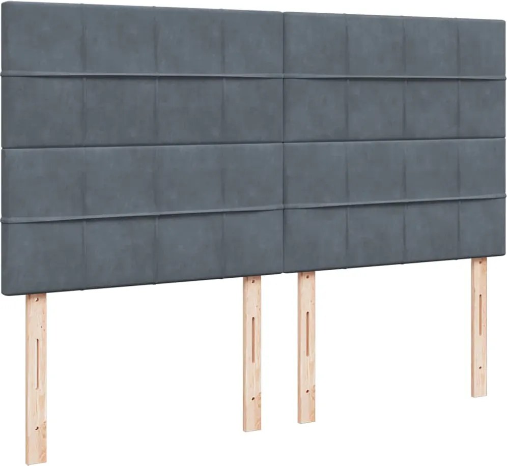 Box spring postel s matrací tmavě šedá 200x200 cm samet 3292431