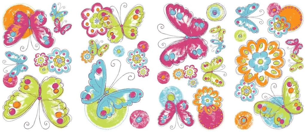Dekorační samolepky Motýli. Obrázky motýlů.