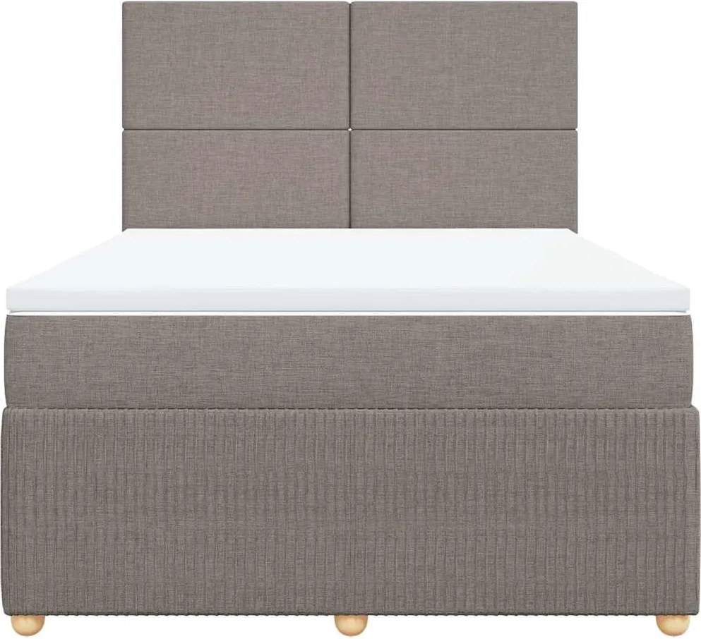 Box spring postel s matrací taupe 140x190 cm textil 3292048