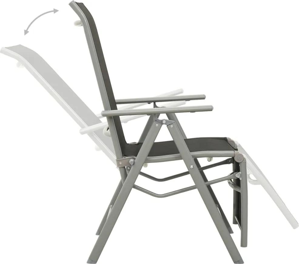 vidaXL Polohovací zahradní židle textilen a hliník [312196] Barva: Stříbrná