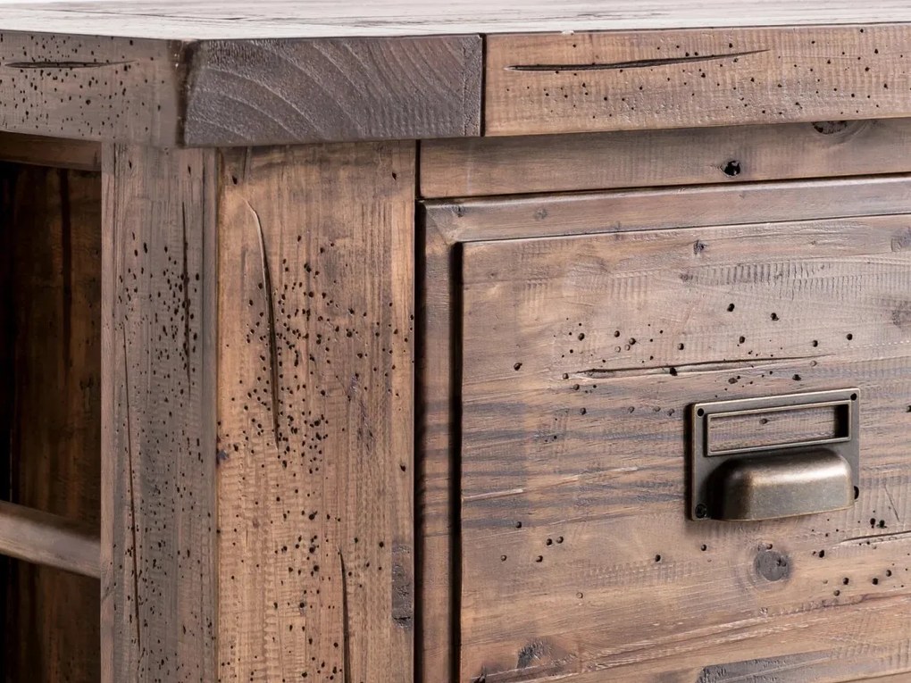 furniture-nabytek.cz - Koupelnový set Cantaro 2 kusy, masivní recyklovaná borovice, lakovaný, hnědý