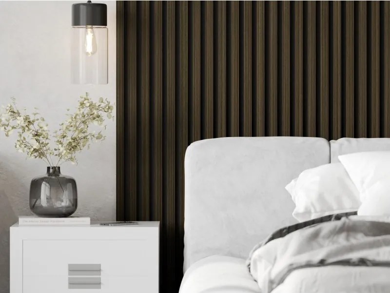 Mexen Lam-F, akustické stěnové lamely 275 × 30 cm, plstěný podklad 8 mm, technická dýha, eben královský, S105-275307-3015-020