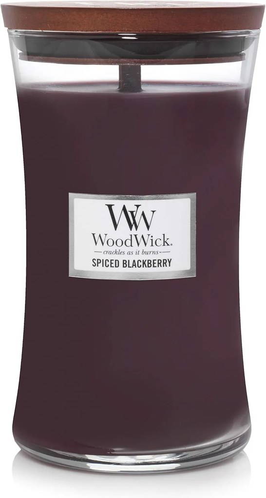 WoodWick vonná svíčka s dřevěným knotem velká Spiced Blackberry 609 g