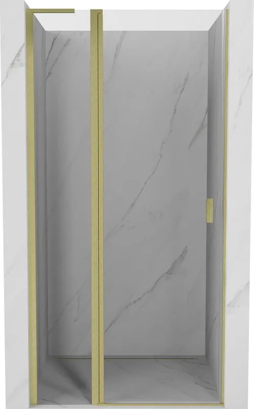Mexen, Mexen Mist L výklopné sprchové dveře 115 cm, transparentní, broušené zlaté - 8A4L-115-000-55-00