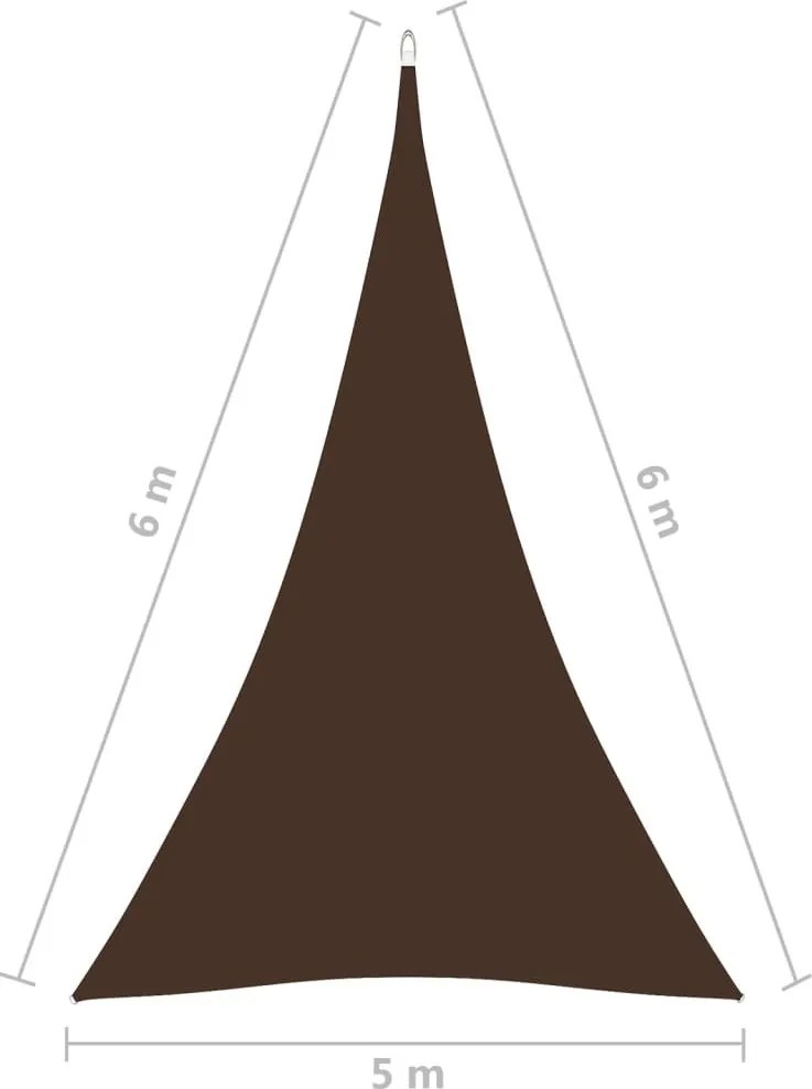 vidaXL Stínící plachta oxfordská látka trojúhelníková 5x6x6 m [135621] Barva: Hnědá