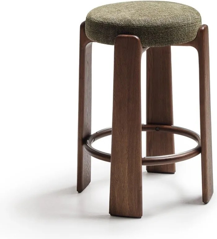 Zelená/v tmavě přírodní barvě barová stolička z jasanového dřeva (výška sedáku 75 cm) Granite – Kave Home
