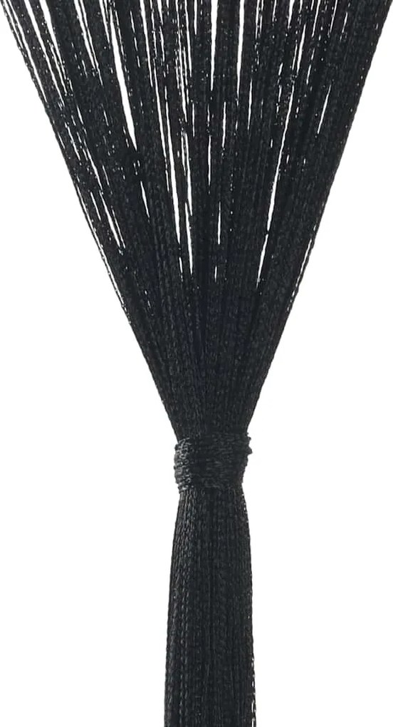 Provázkové záclony, 2 ks, 140x250 cm, černá 132401