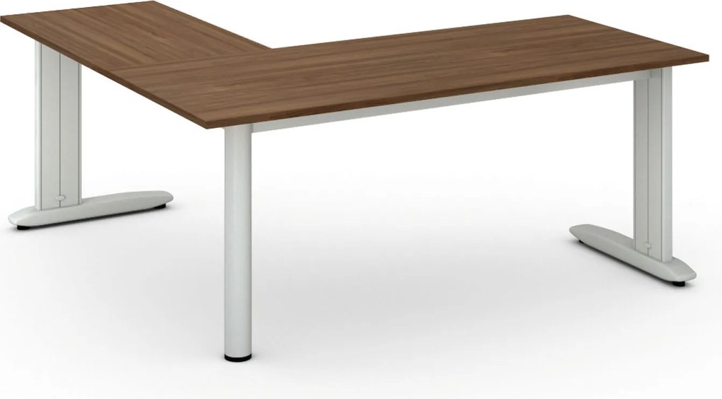 Rohový kancelářský stůl PRIMO FLEXIBLE, 180x180 cm, ořech