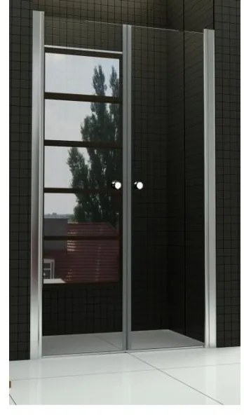 ROSS - Sprchové dveře do niky WEST 80 dvoukřídlé 76 - 80 cm čiré sklo s úpravou proti vodnímu kameni s pantem se zvedacím mechanismem. 201580