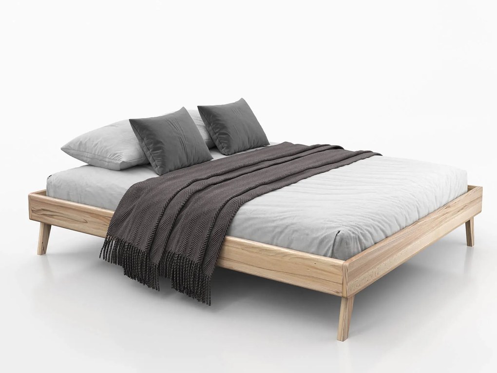 Dřevěná buková postel bez čela 160x200 Beskyd 04 Přírodní Buk