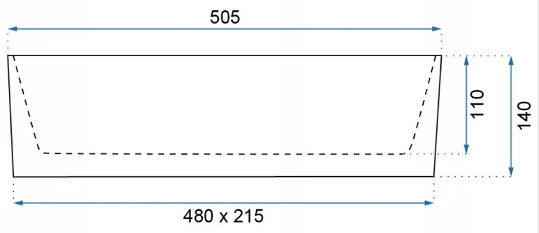 BPS-koupelny Keramické umyvadlo na desku HYD-LA-WH-505 50,5x25 cm, bílé