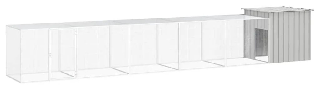 Klec pro kuřata šedá 200 x 91 x 100 cm pozinkovaná ocel