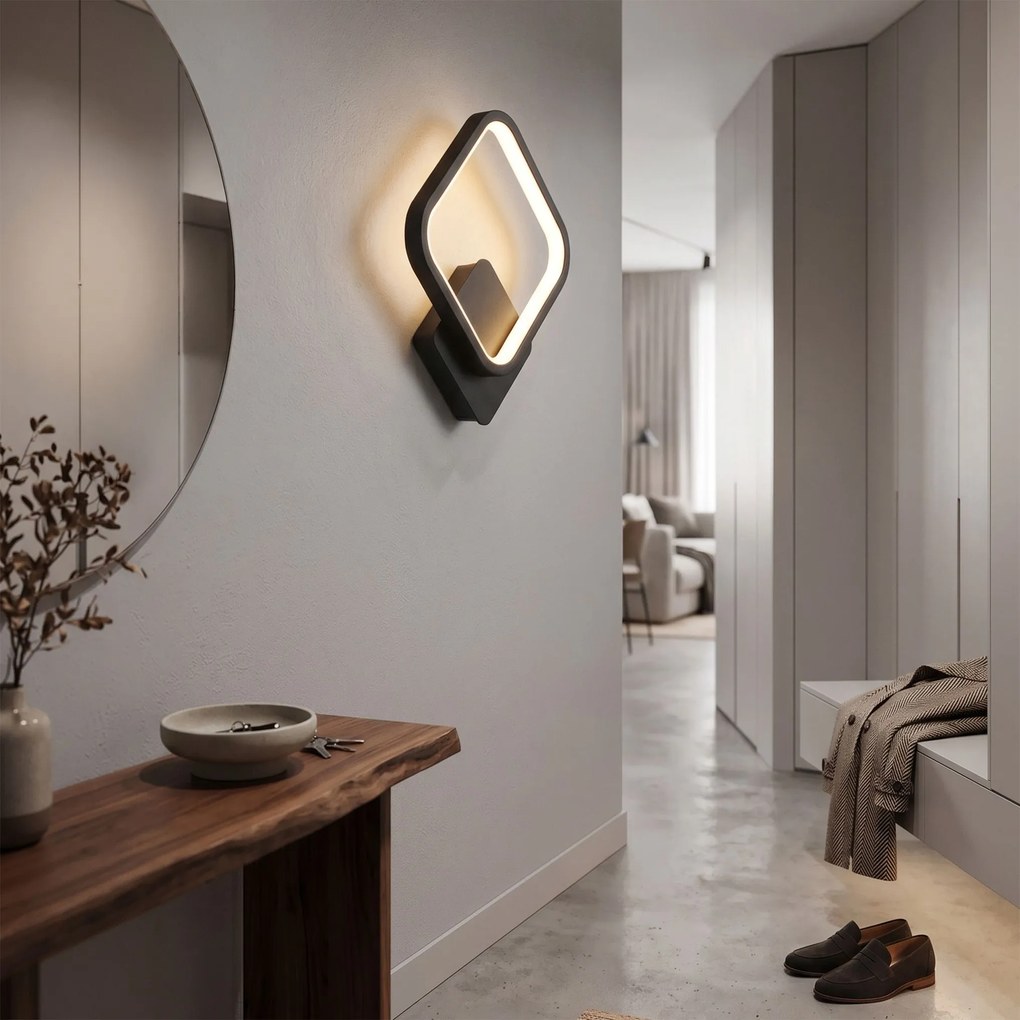 Toolight Rea, Nástěnné LED svítidlo LHJ122-W Černé, OSW-03276