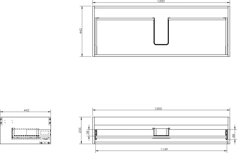 Mexen Rivel, koupelnová skříňka 120 cm, 1 zásuvka, drážkovaná, bílá matná, 91A20-12023-1-BF01