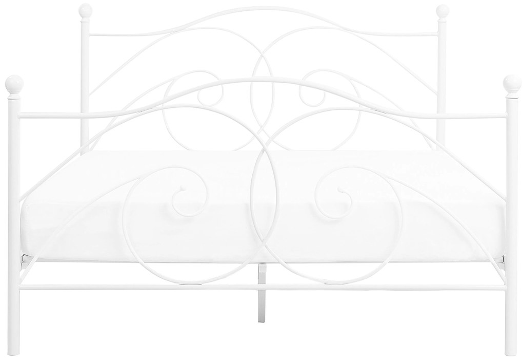 Kovová postel 140 x 200 cm bílá DINARD Beliani