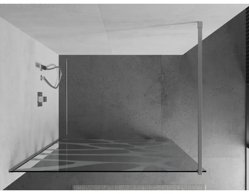 Mexen Kioto sprchová zástěna 100x200 cm 8 mm, chrom, bílé provedení, 800-100-101-01-97