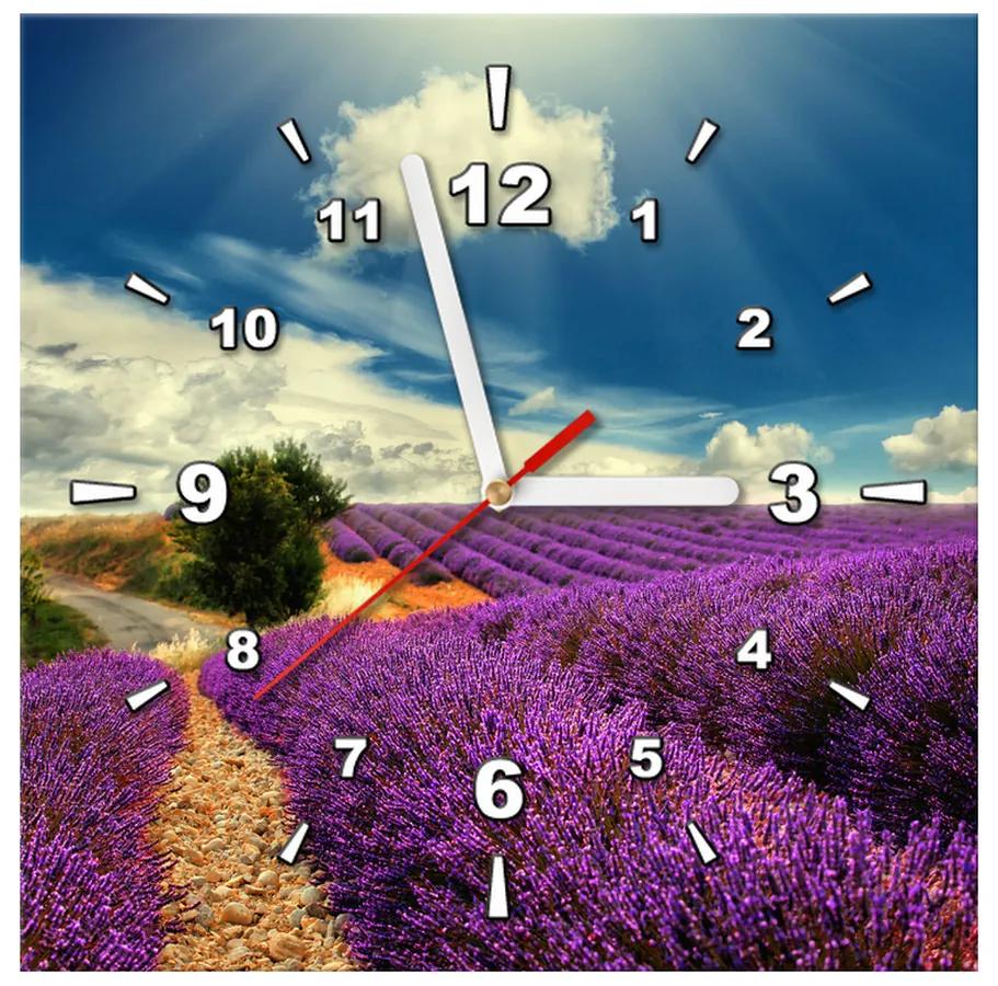 Gario Obraz s hodinami Kouzelná levandulová země Rozměry: 30 x 30 cm
