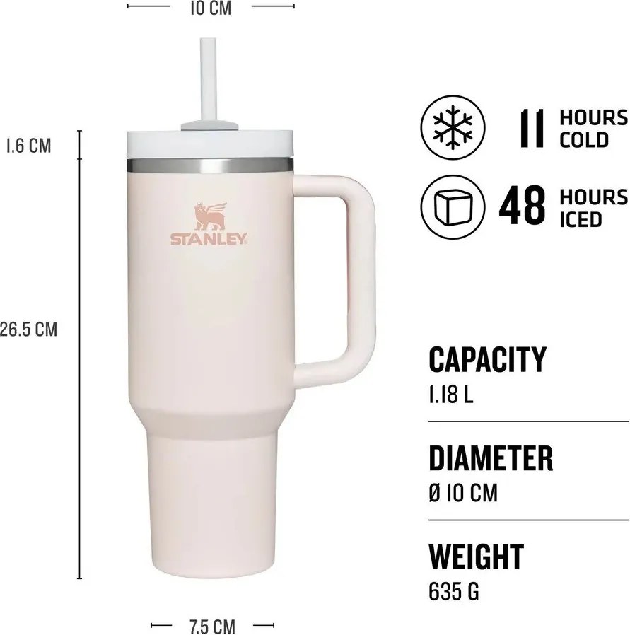 Tmavě modrá termoska s brčkem z nerezové oceli 1,18 l Quencher H2.0 FlowState Tumbler Twilight – Stanley