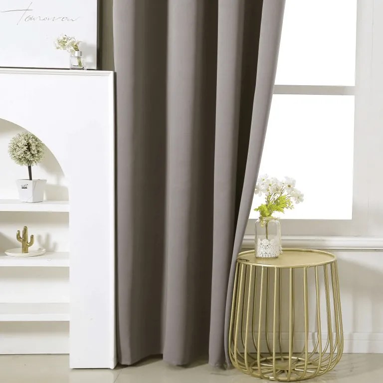 Šedohnědý závěs OXFORD 140x250 cm Zavěšení: Řasící páska