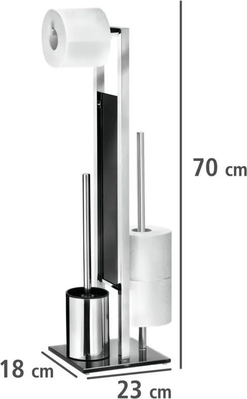 Stojan na toaletní papír s držákem RIVALTA, nerezová ocel