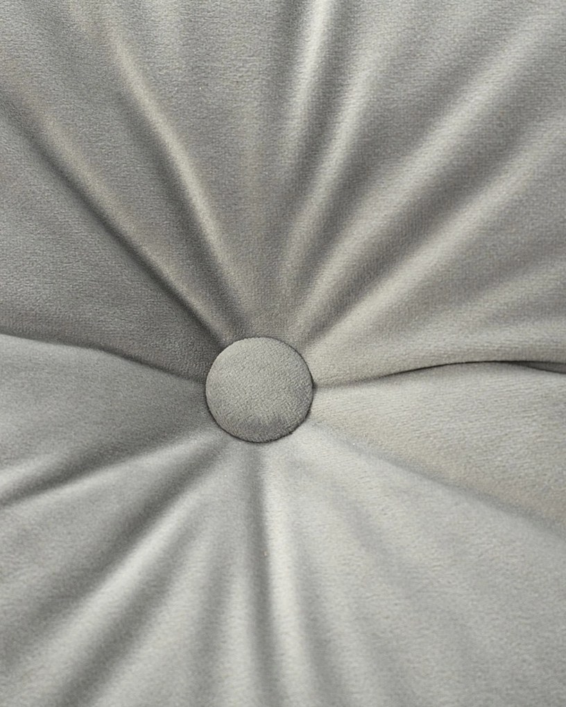 Sametový polštář Velvet s knoflíkem barva šedá látka lesklé, sametová