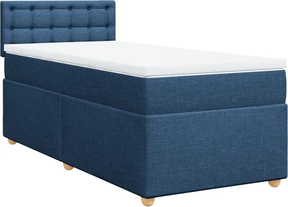 Box spring postel s matrací modrá 80x200 cm textil 3286527