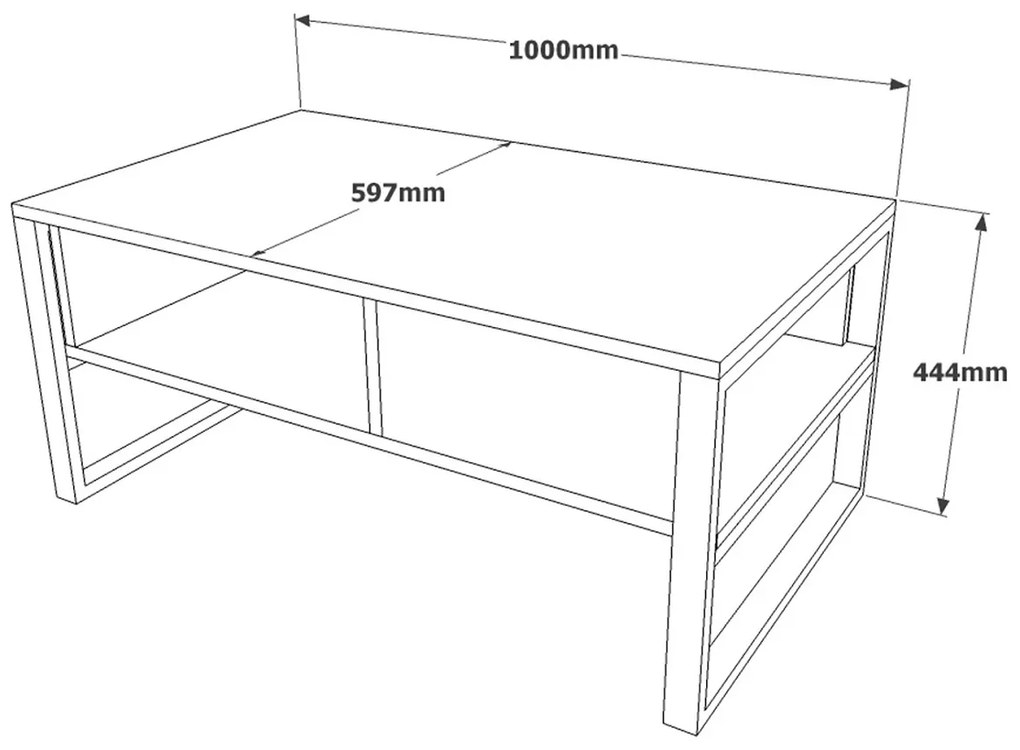 Designový konferenční stolek Hanae 100 cm atlantská borovice