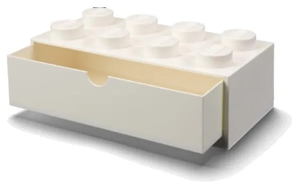 Bílý stolní box se zásuvkou LEGO® Brick, 31,6 x 11,3 cm