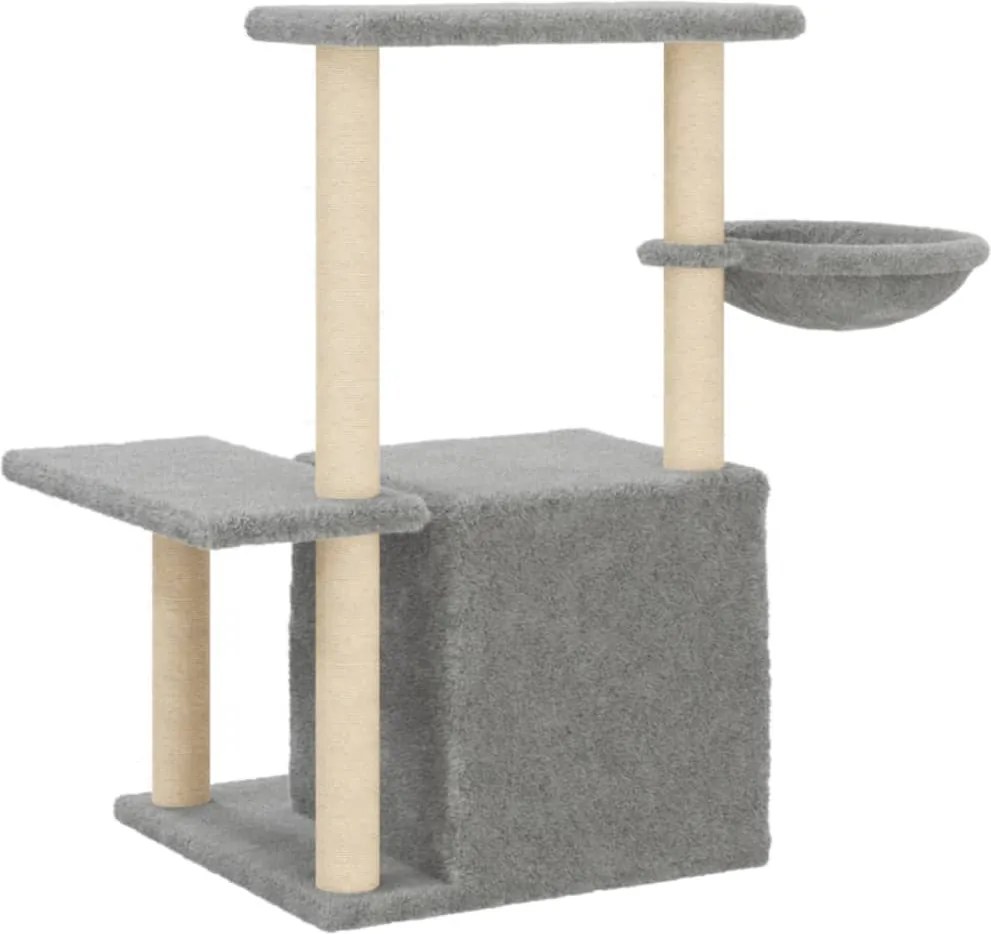 Škrabadlo pro kočky se sisalovými sloupky světle šedé 83 cm 172110